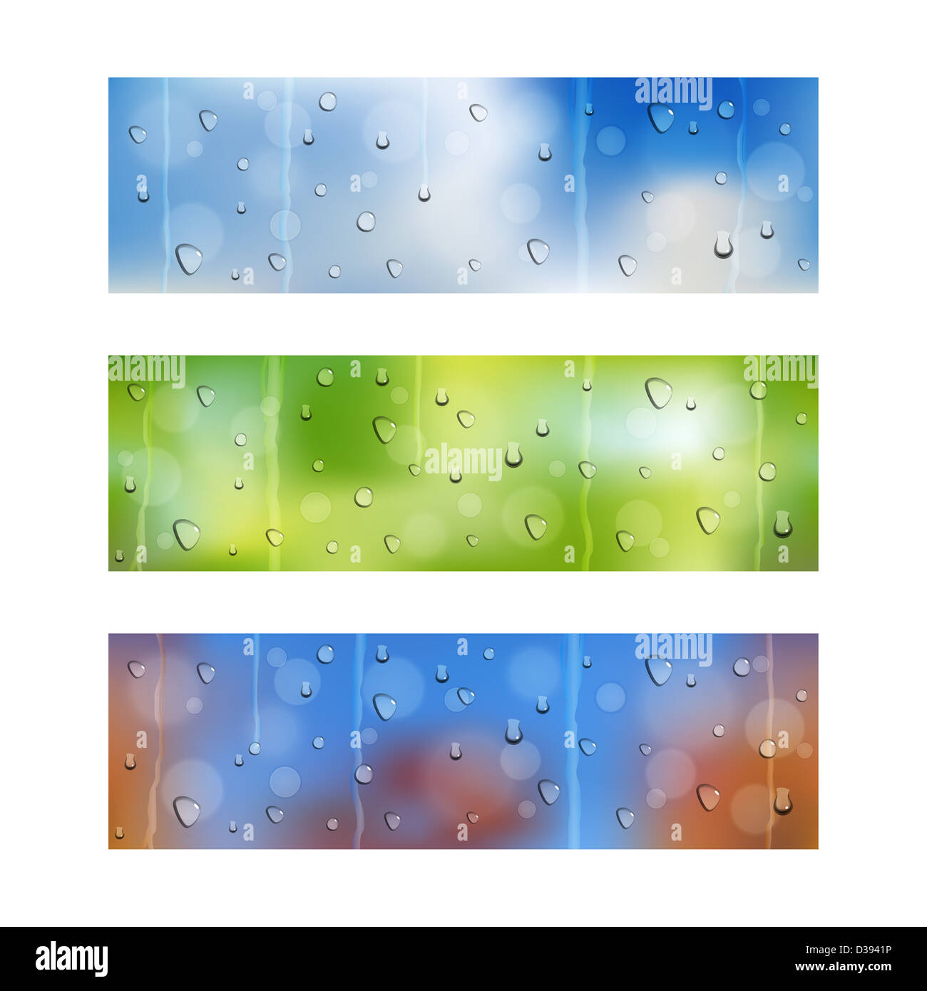 Drops on window glass. Seamless banners Stock Photo - Alamy