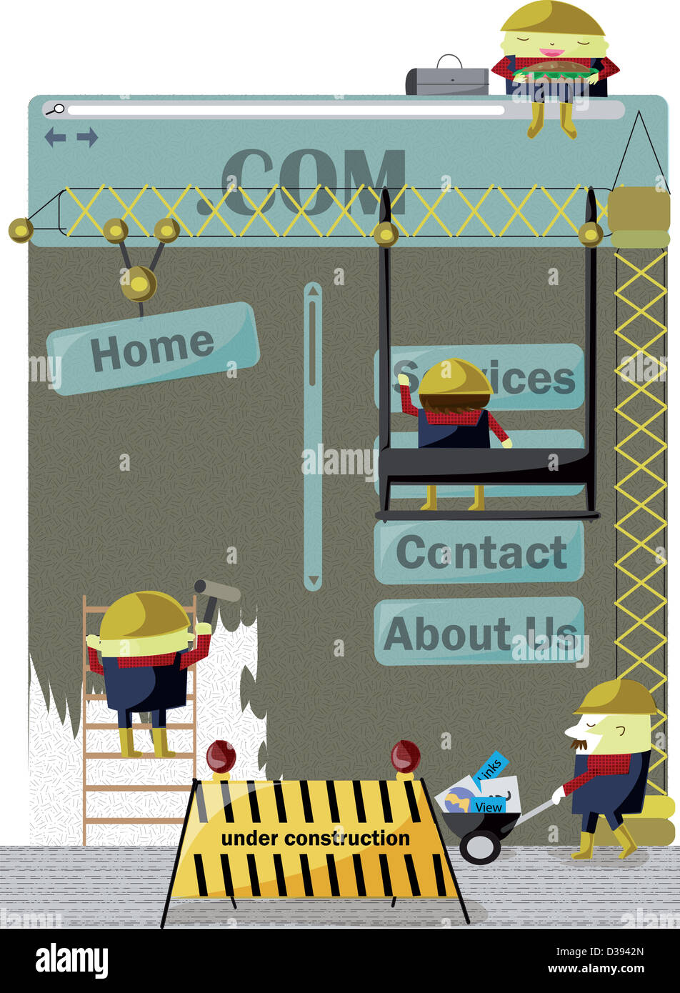 Building a web page Stock Photo - Alamy