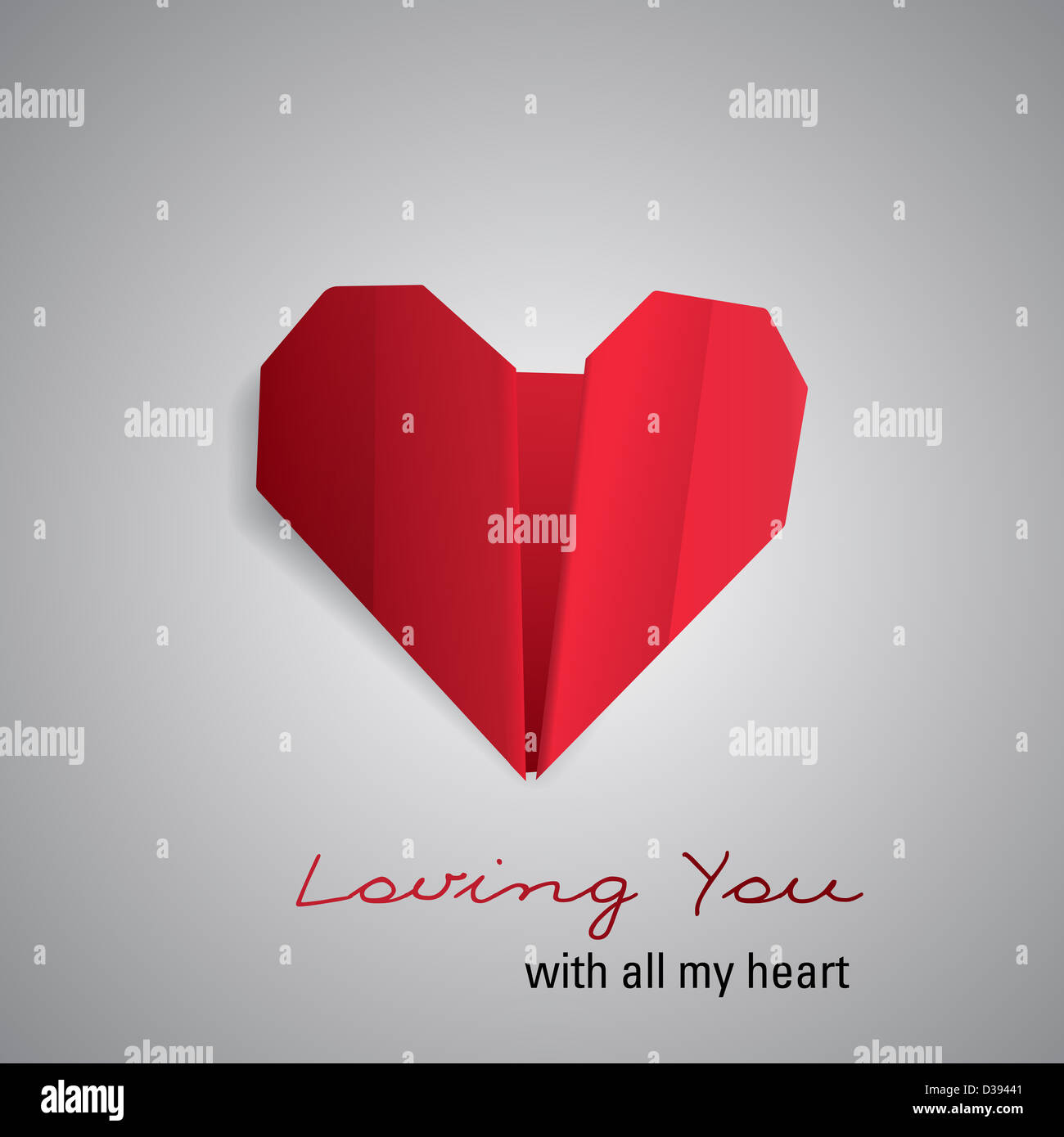 Red paper origami heart Stock Photo - Alamy