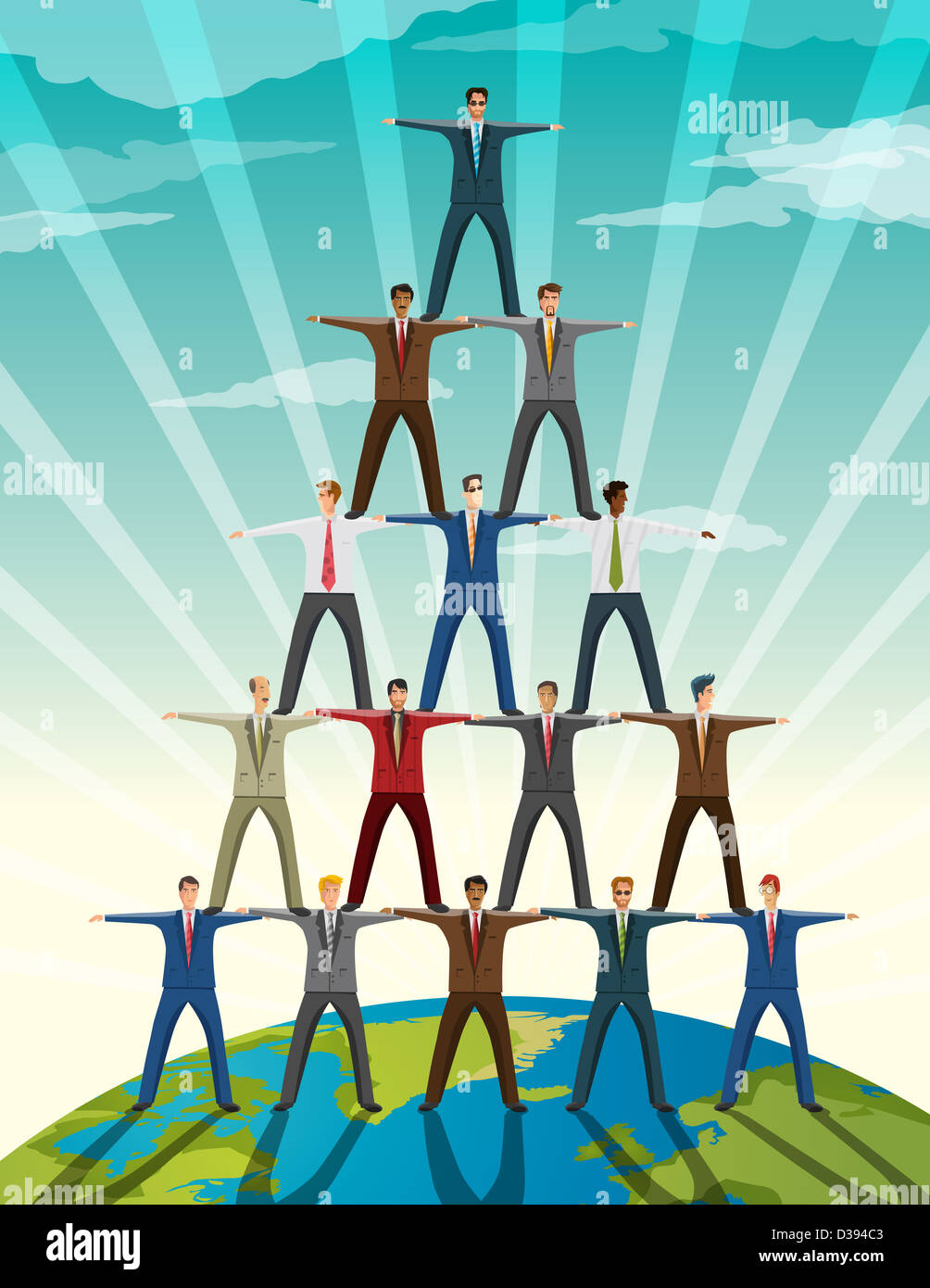 Businesspeople standing in pyramid formation Stock Photo - Alamy