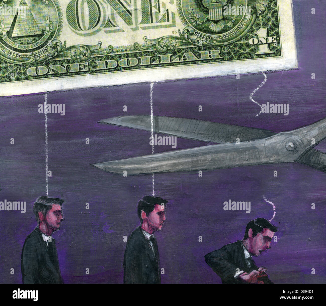 Illustration of businessmen being fired Stock Photo - Alamy