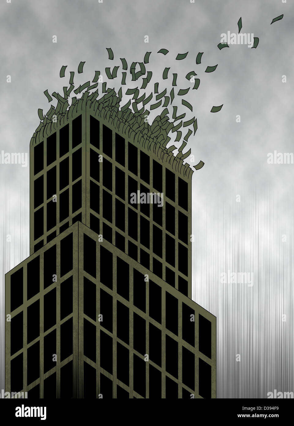 Illustration of building and money Stock Photo - Alamy
