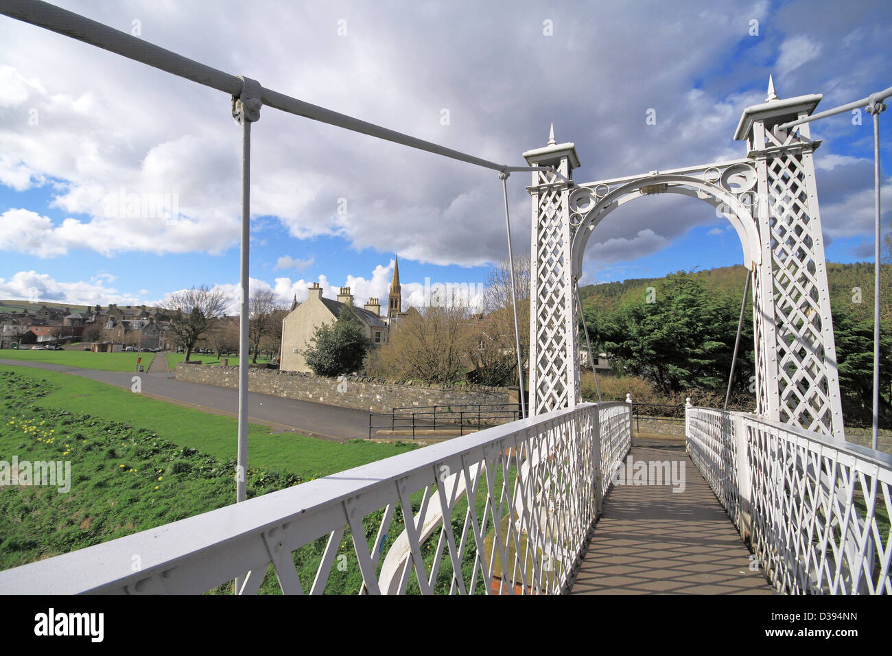 Pedestrian Bridge over the River Tweed at Peebles, Borders, Scotland ...