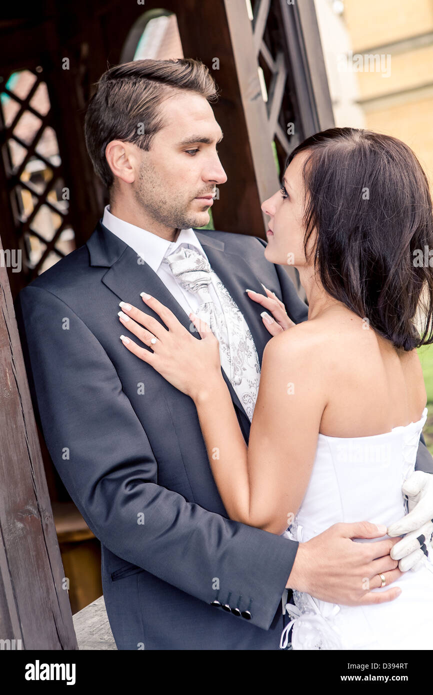 Newly married couple in front hi-res stock photography and images - Alamy