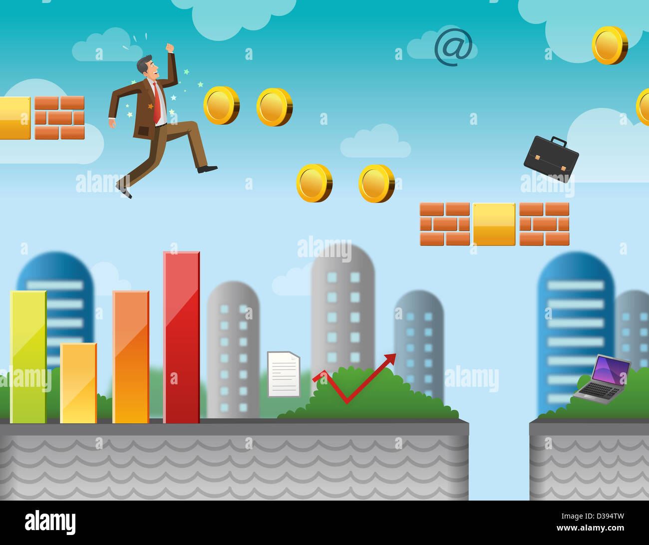Conceptual image of businessman in game Stock Photo - Alamy