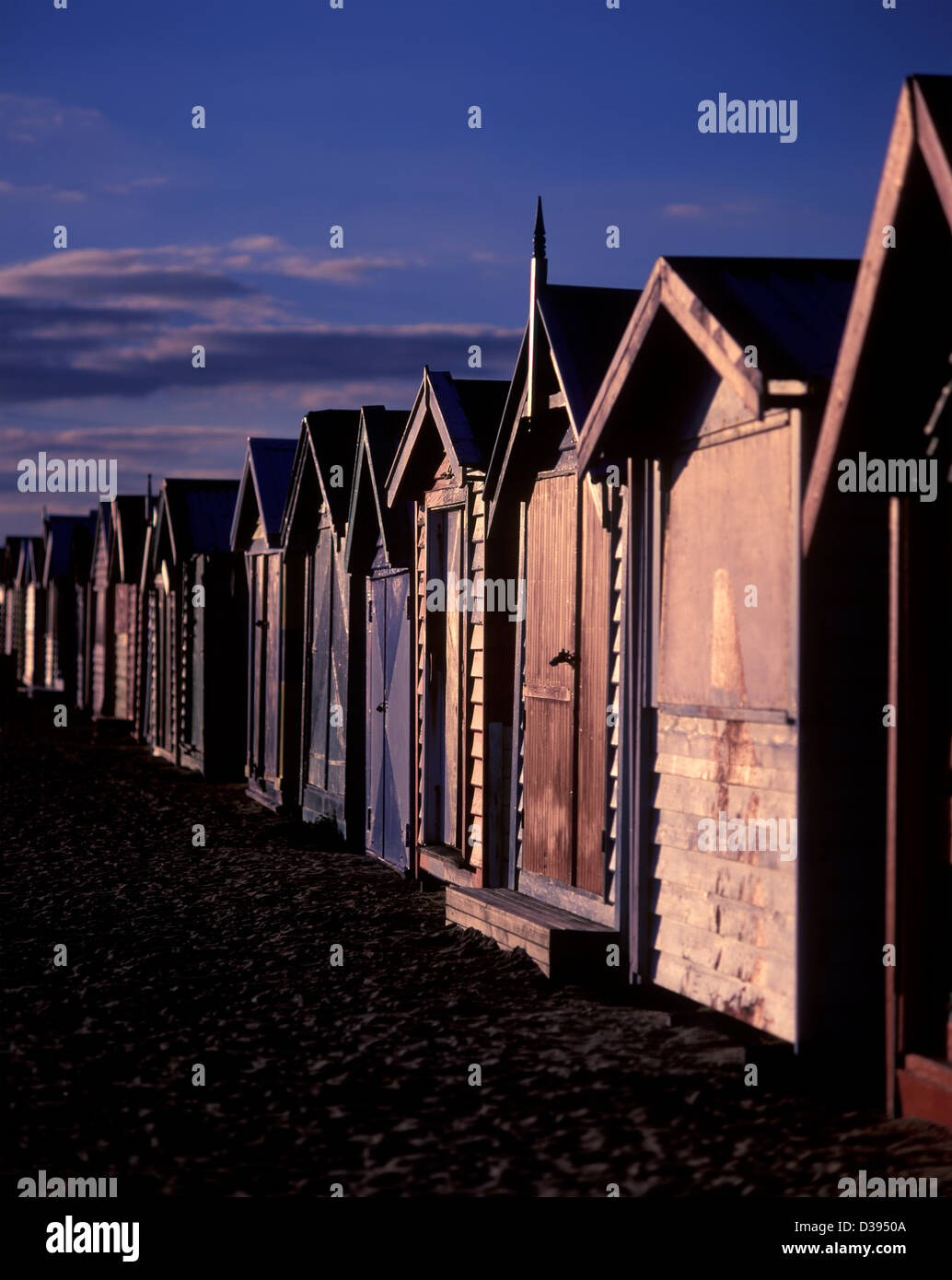 Brighton beach huts sunset hi-res stock photography and images - Alamy