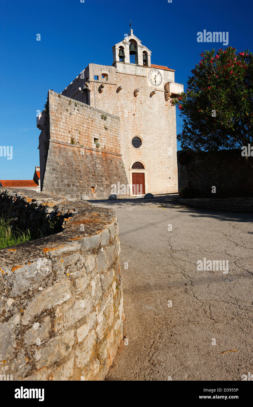 Old historic church in Vrboska town on island Hvar Stock Photo - Alamy