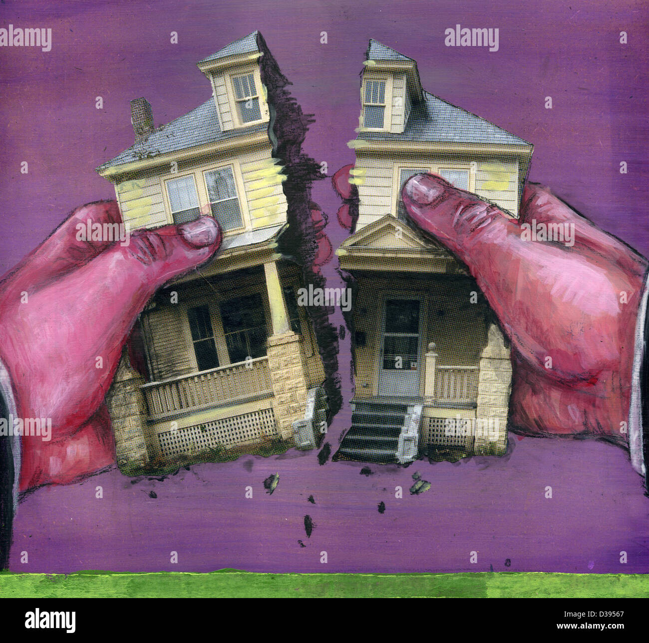 Human hands fixing house Stock Photo - Alamy