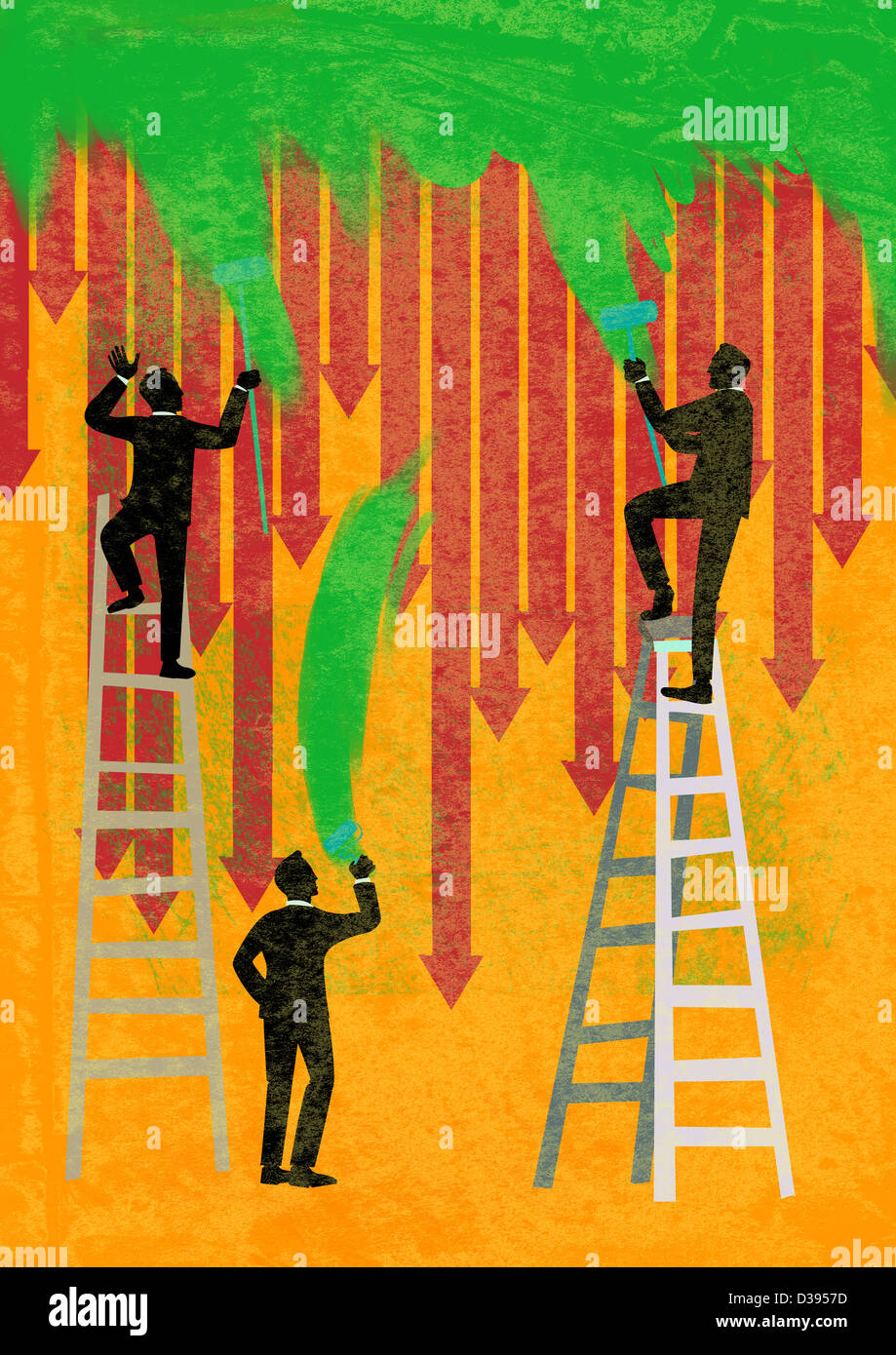 Illustration of business recovery Stock Photo - Alamy