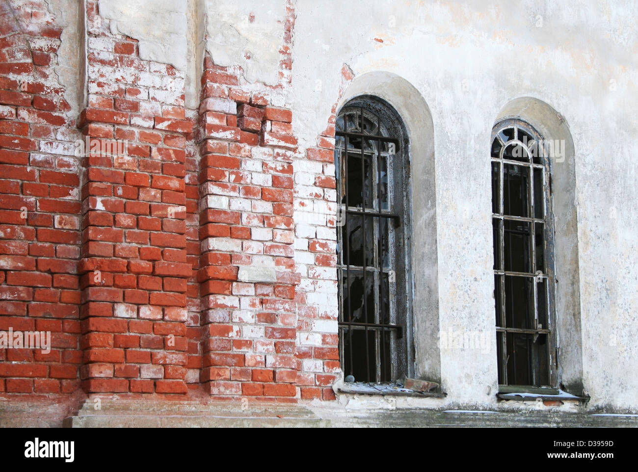 old vintage unattended window on ruined facade Stock Photo - Alamy
