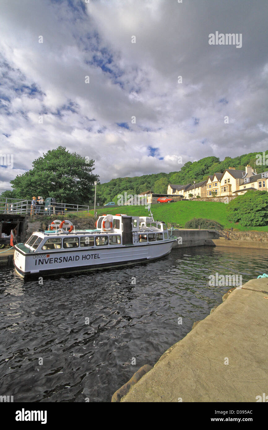 Inversnaid Ferry with Inversnaid Hotel, Loch Lomond, Stirlingshire ...