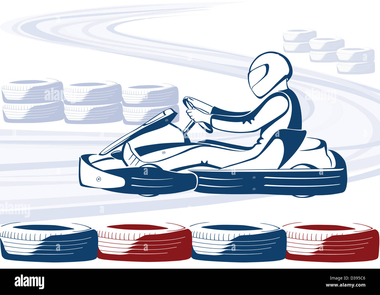 Go-kart on racecourse, isolated on white background Stock Photo - Alamy