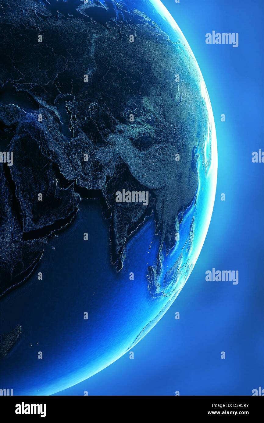 Blue glowing background hi-res stock photography and images - Alamy