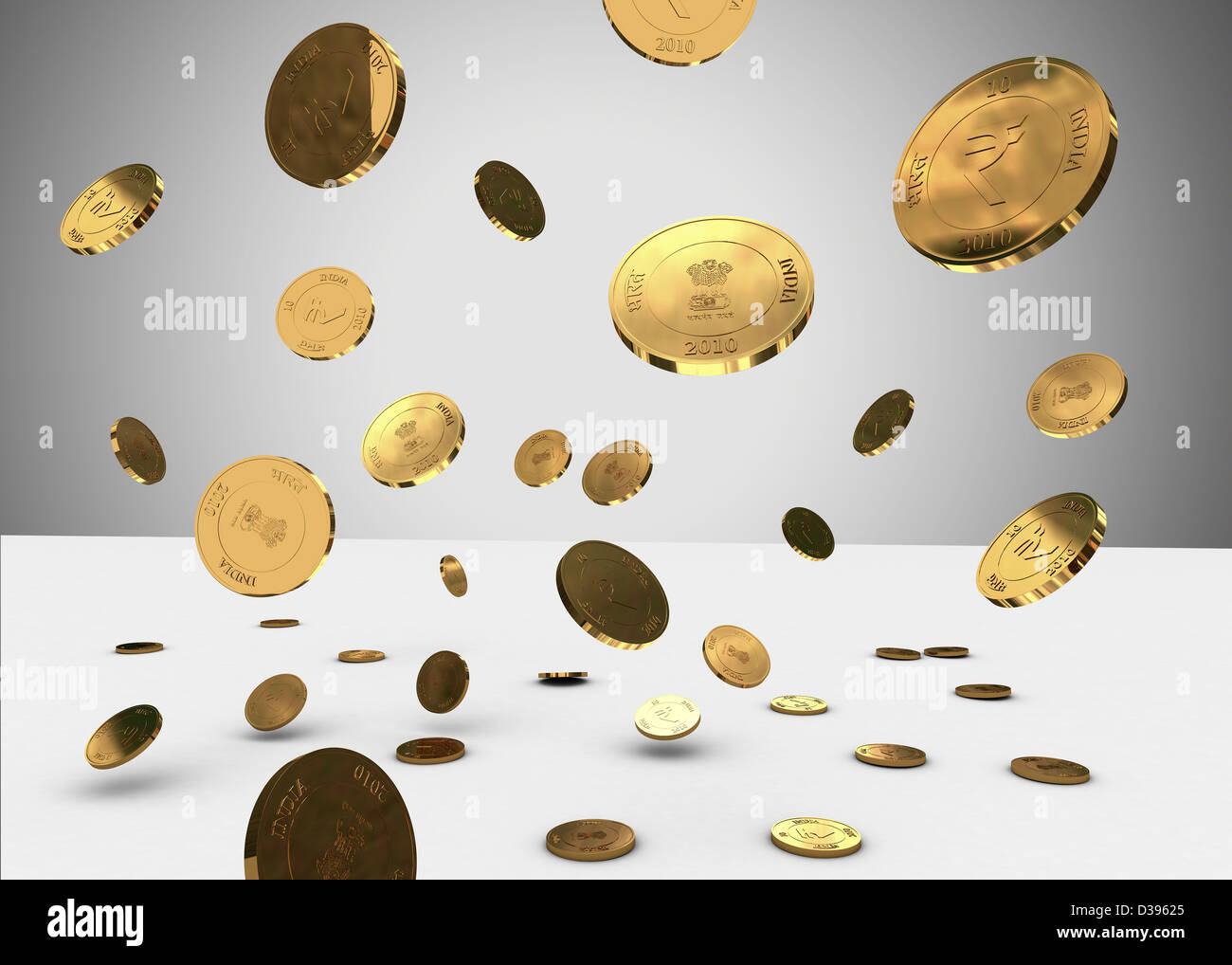 Gold coins falling hi-res stock photography and images - Alamy