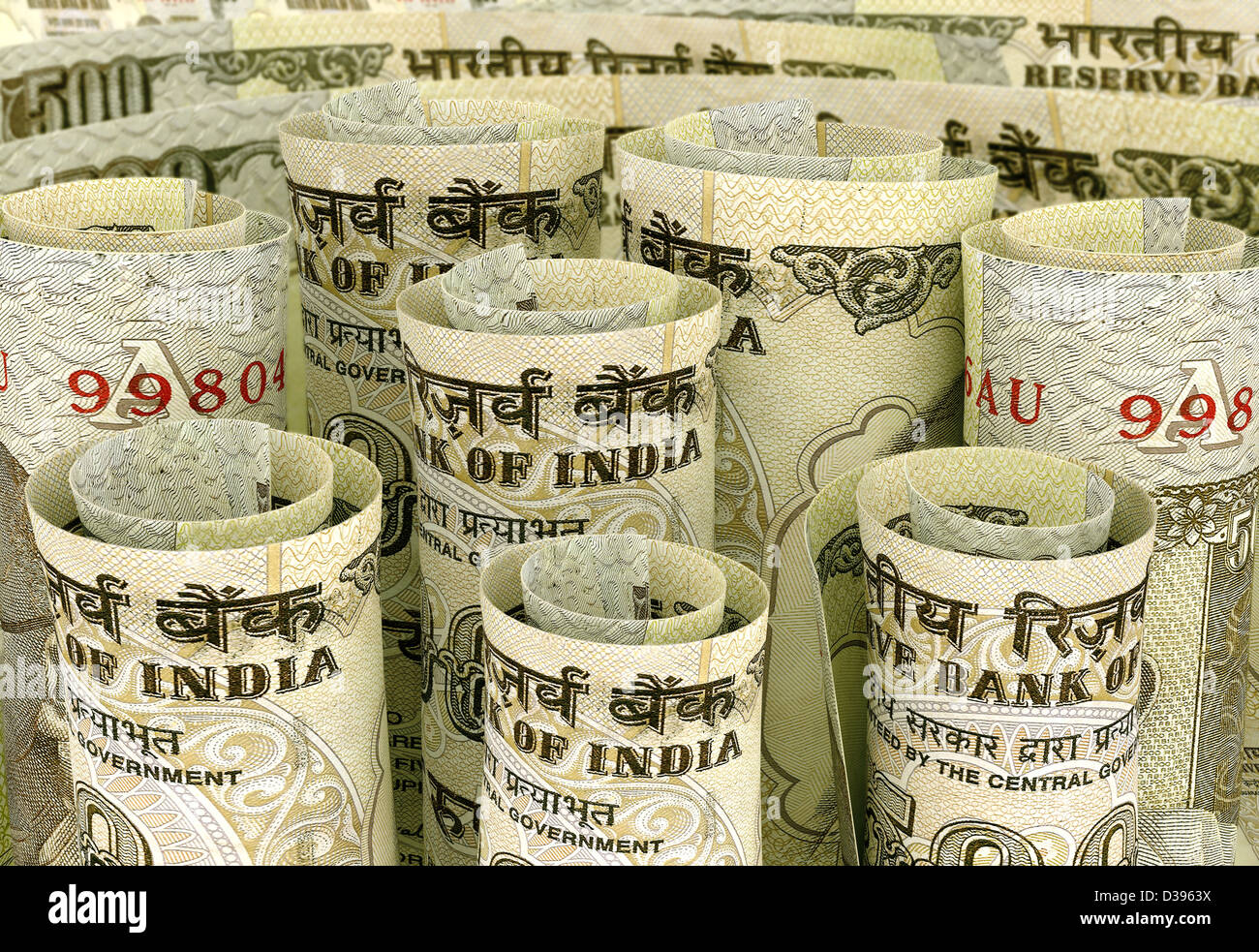Roll of Indian Rupees note Stock Photo - Alamy