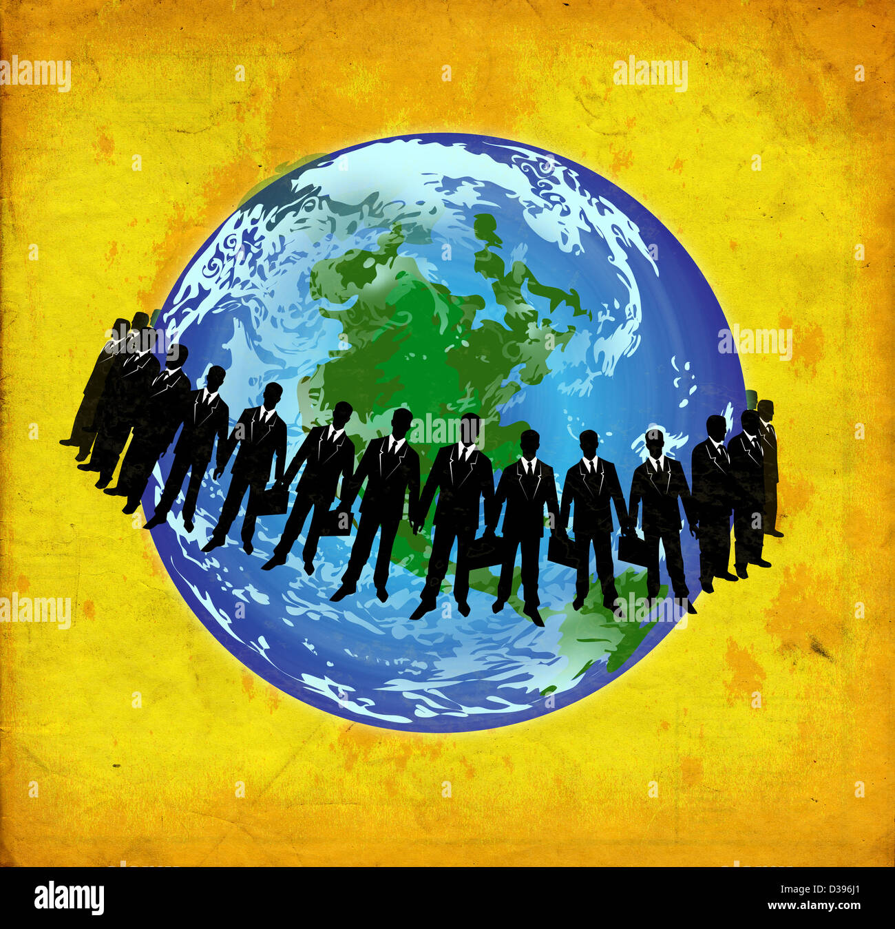 Business people standing global earth hi-res stock photography and ...