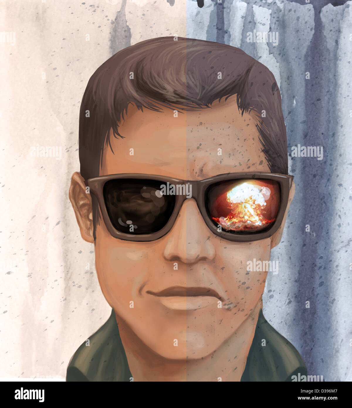 Conceptual shot of man showing ignorance is bliss Stock Photo - Alamy