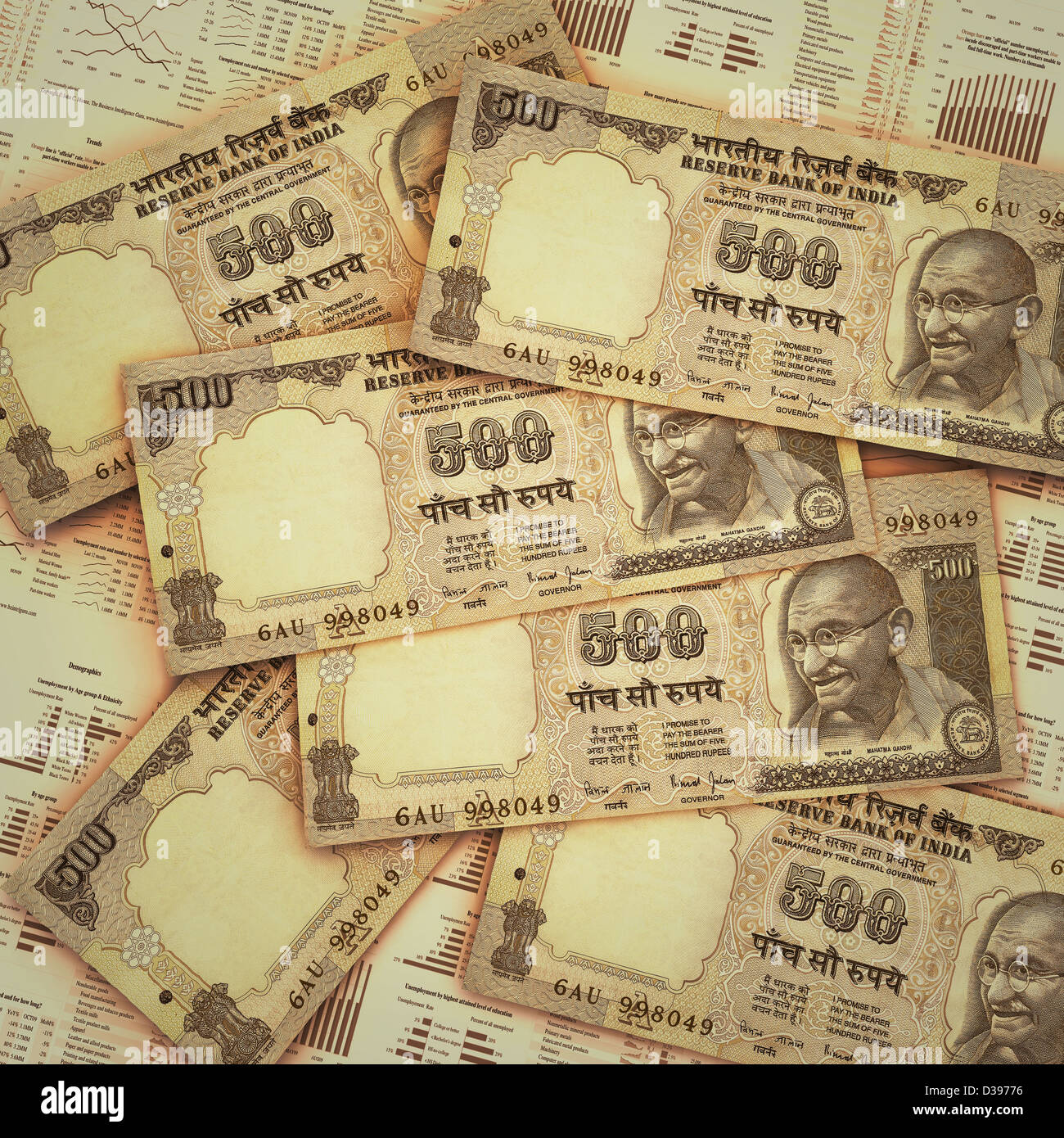 Paper currency on chart representing investment in stock market Stock ...