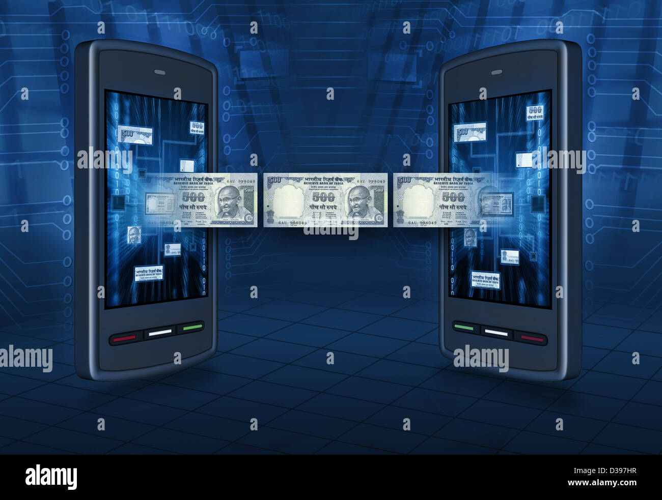 Conceptual shot of instant money transfer through mobile banking Stock ...