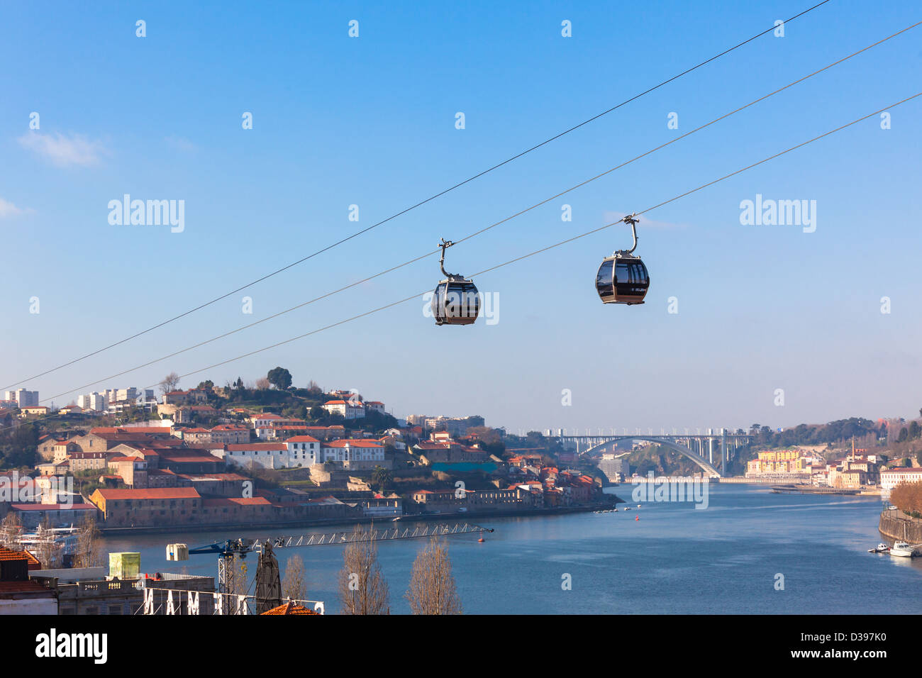 Cable Car Cabins in Porto (Vila Nova de Gaia), Portugal Stock Photo - Alamy