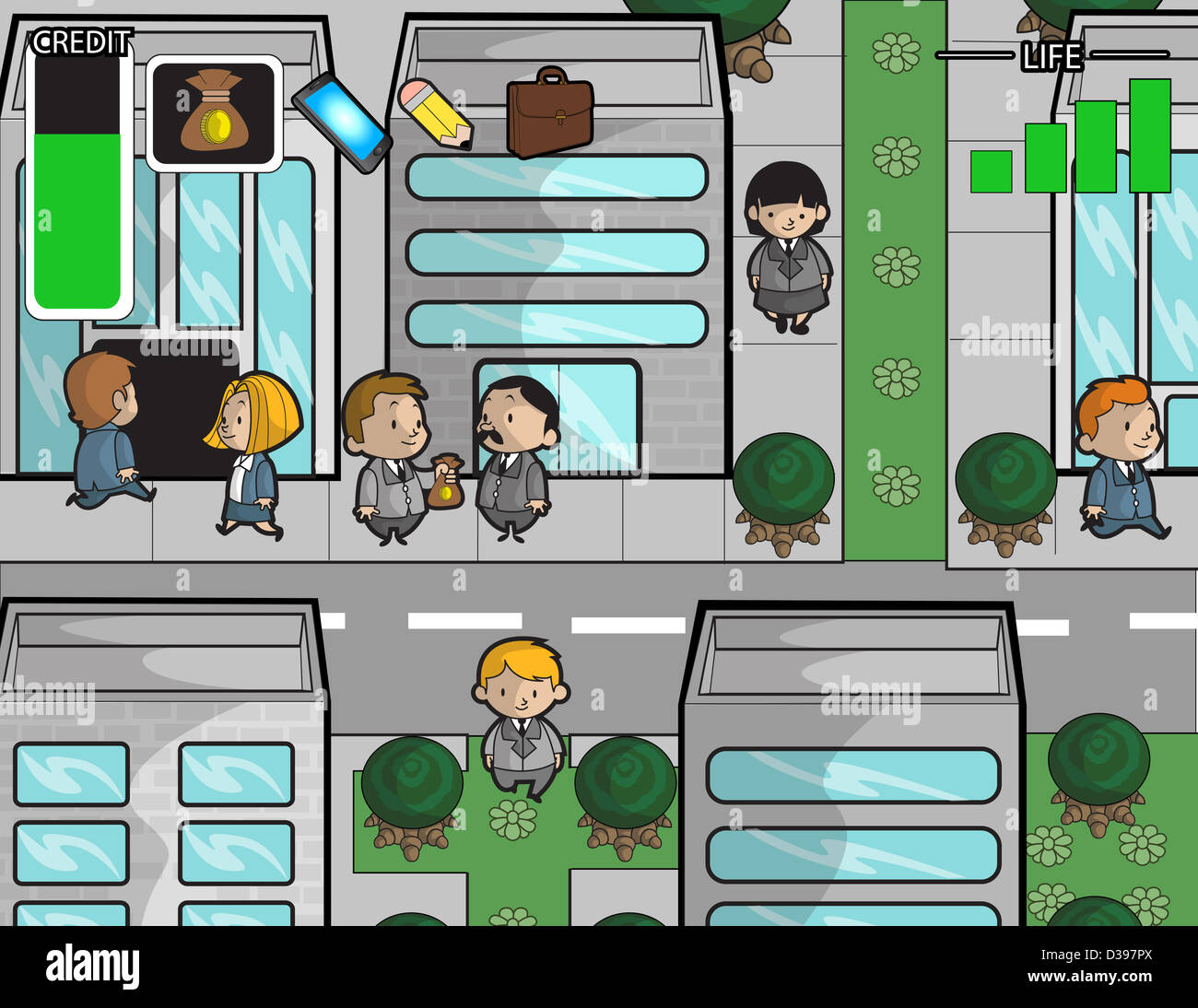 Executives playing business game Stock Photo - Alamy