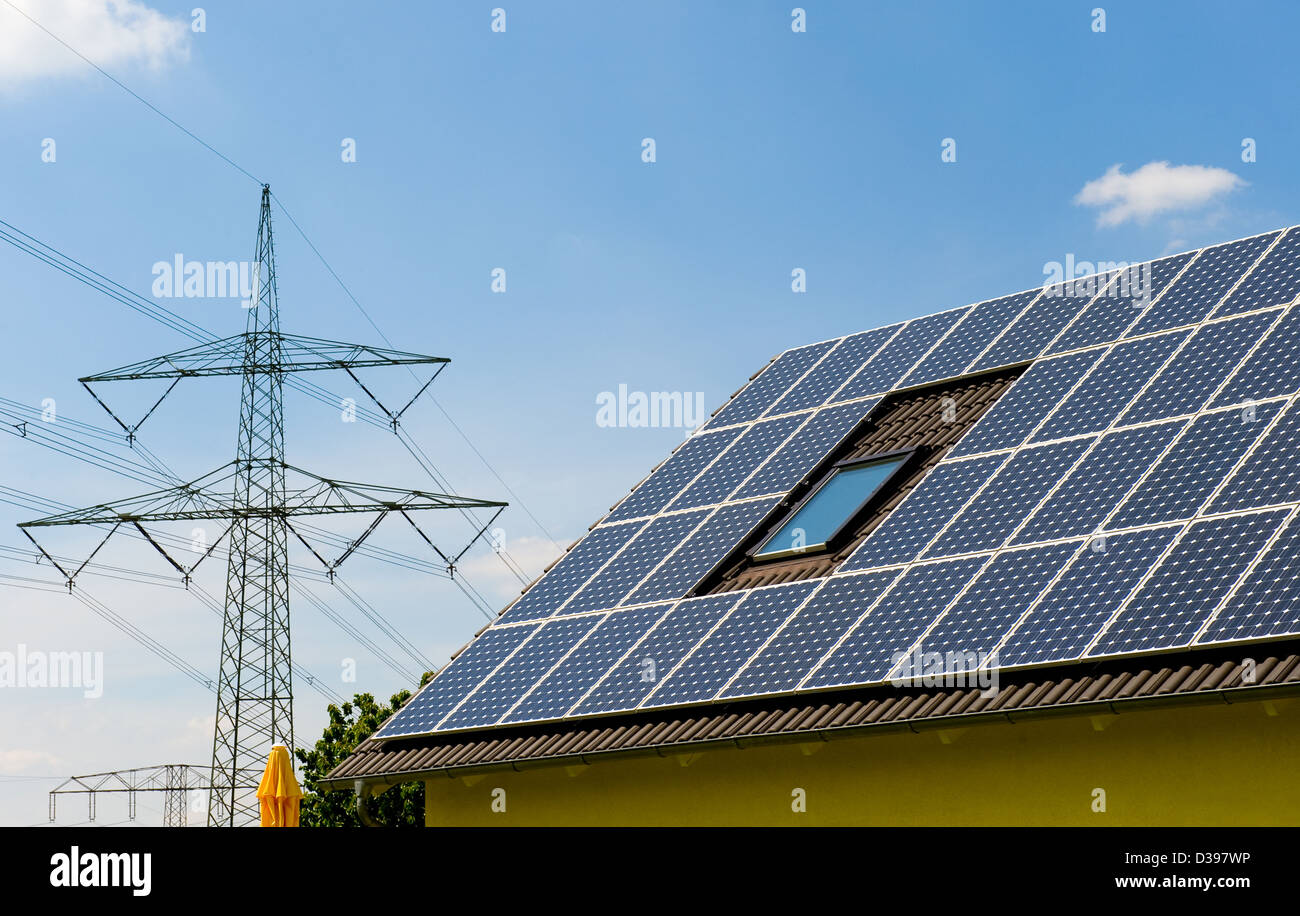 Muehlenbeck, Germany, solar panels on the roof of a family home Stock ...