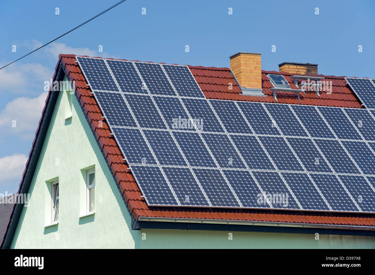 Liebenwalde, Germany, solar panels on the roof of a family home Stock ...