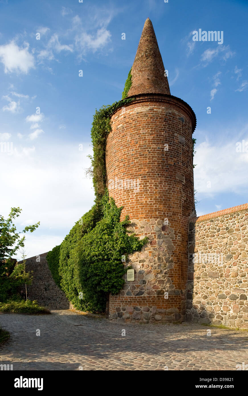 Templin, Germany, the Powder Tower in the historic city walls Stock ...