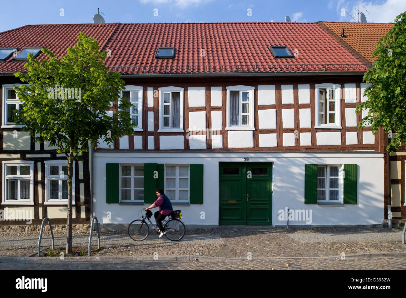 Templin, Germany, Fachwerkhaeuser in the historic city of Templin Stock ...