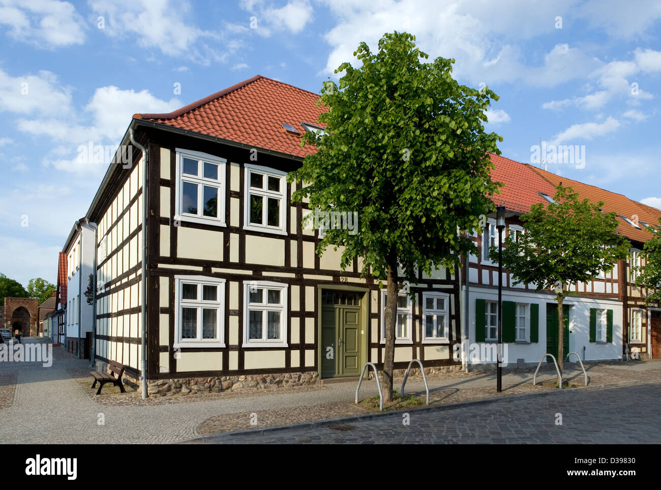 Templin, Germany, Fachwerkhaeuser in the historic city of Templin Stock ...