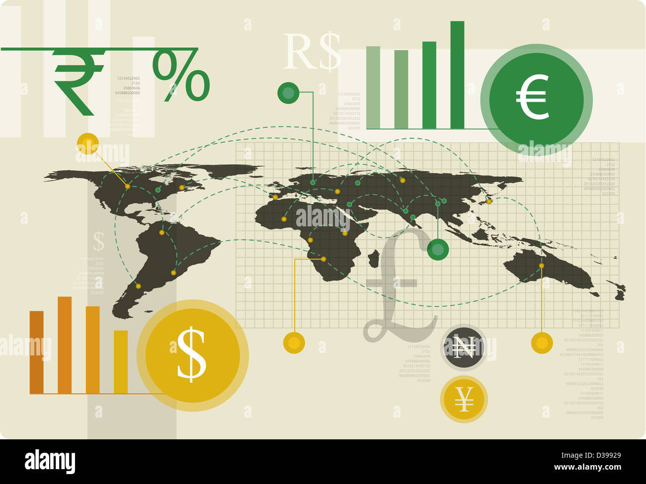 Illustrative image of currency exchange business Stock Photo - Alamy