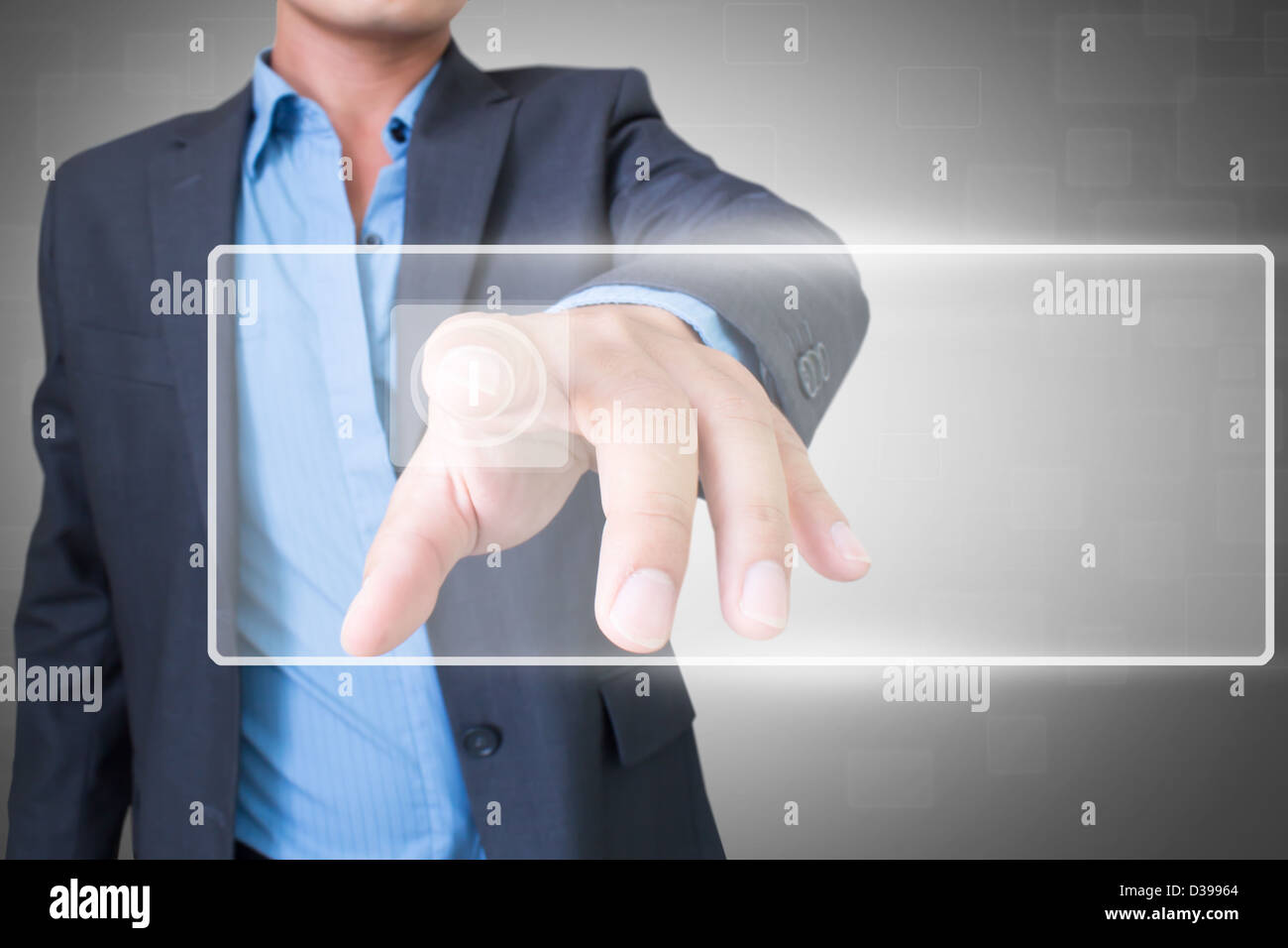 Man Pressing On Blank Screen Stock Photo - Alamy