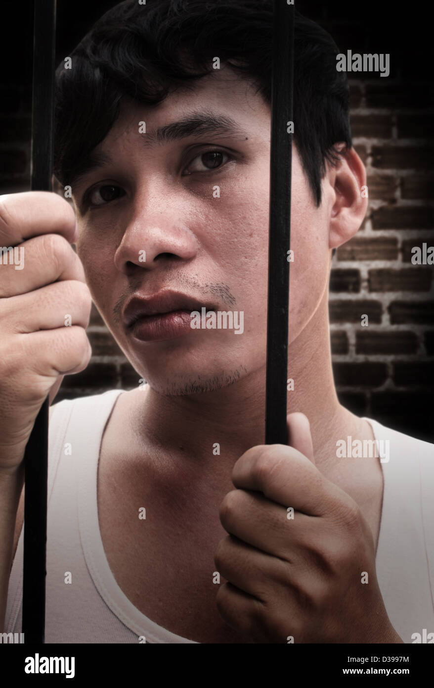 Man In Prison Stock Photo - Alamy