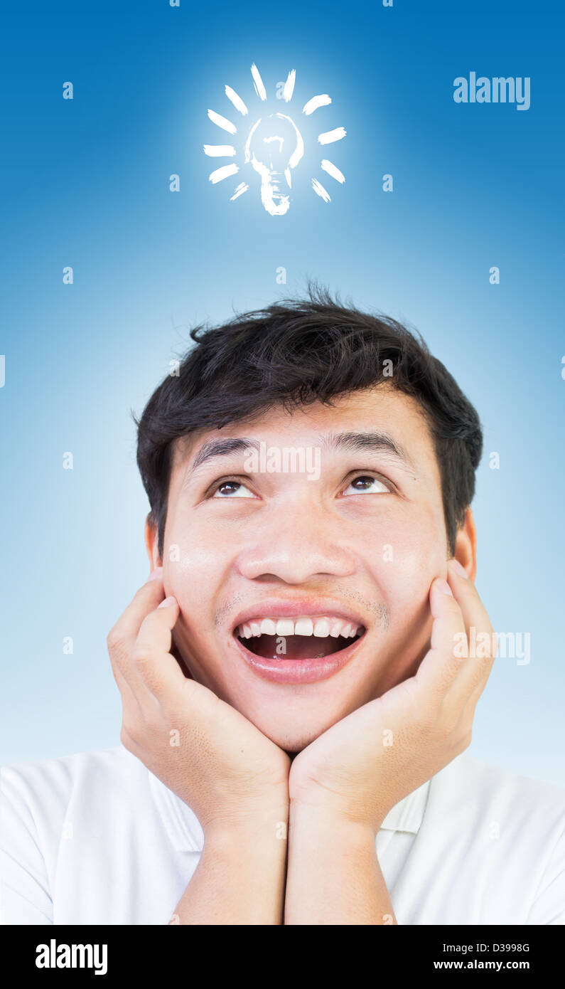 People ideas face lightbulb hi-res stock photography and images - Alamy