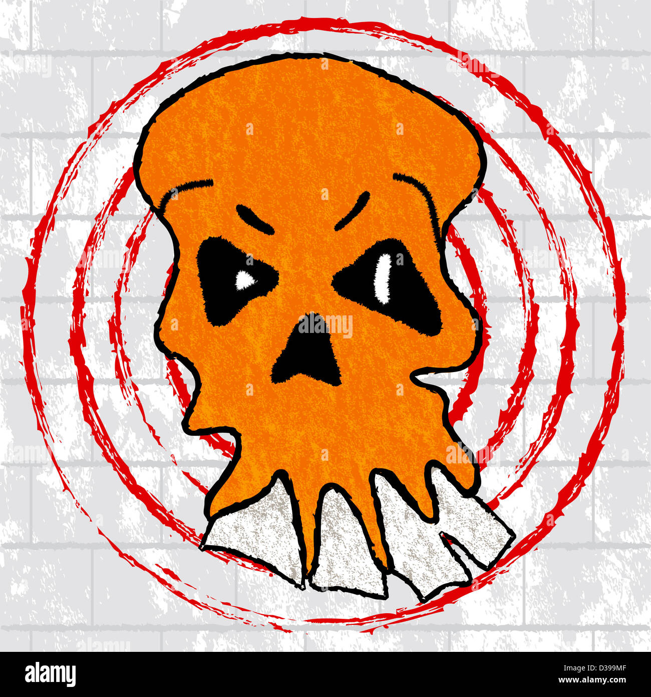 Angry Orange Skull on a Grunge Background Stock Photo - Alamy