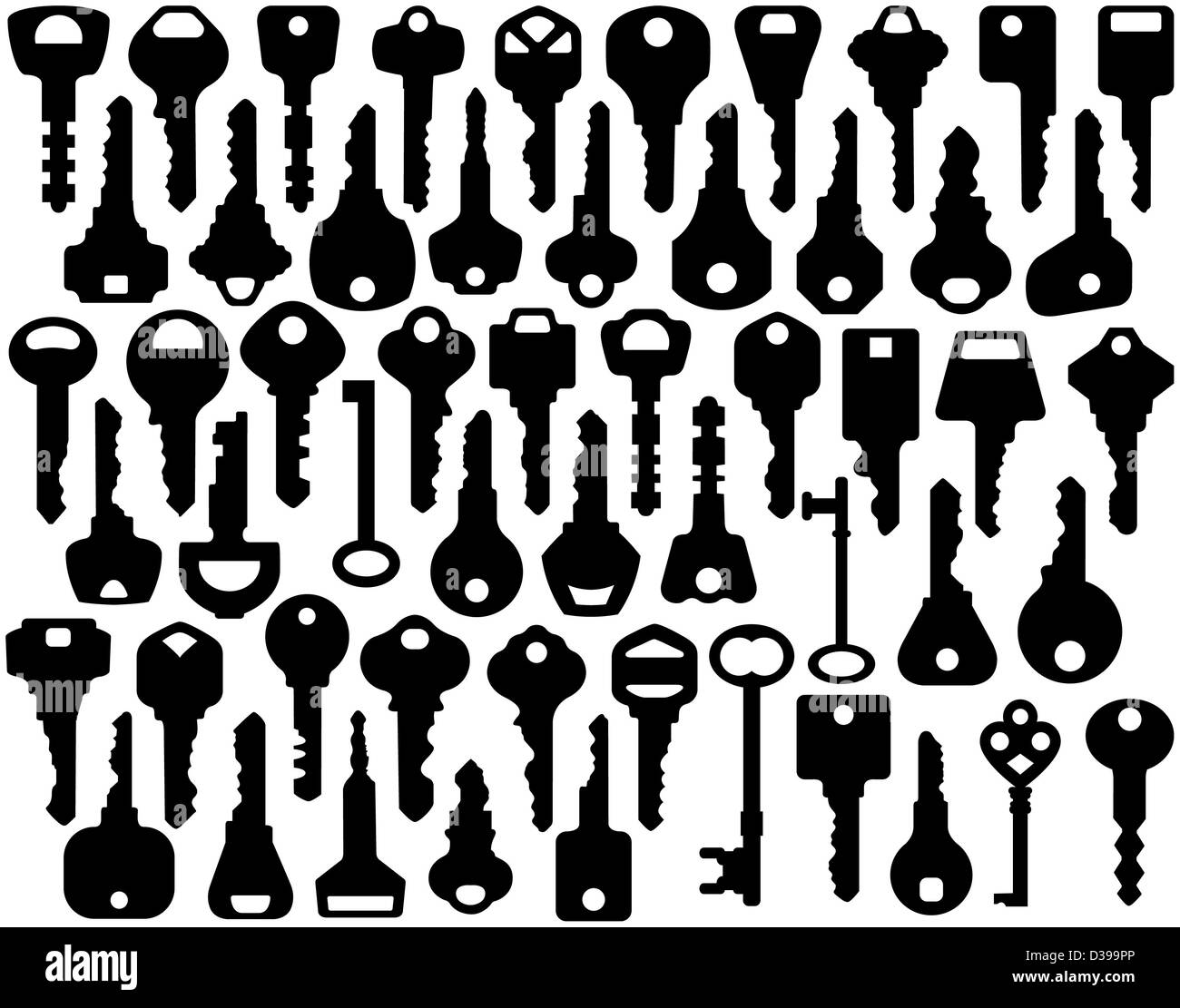 Assorted Key Silhouettes Stock Photo - Alamy