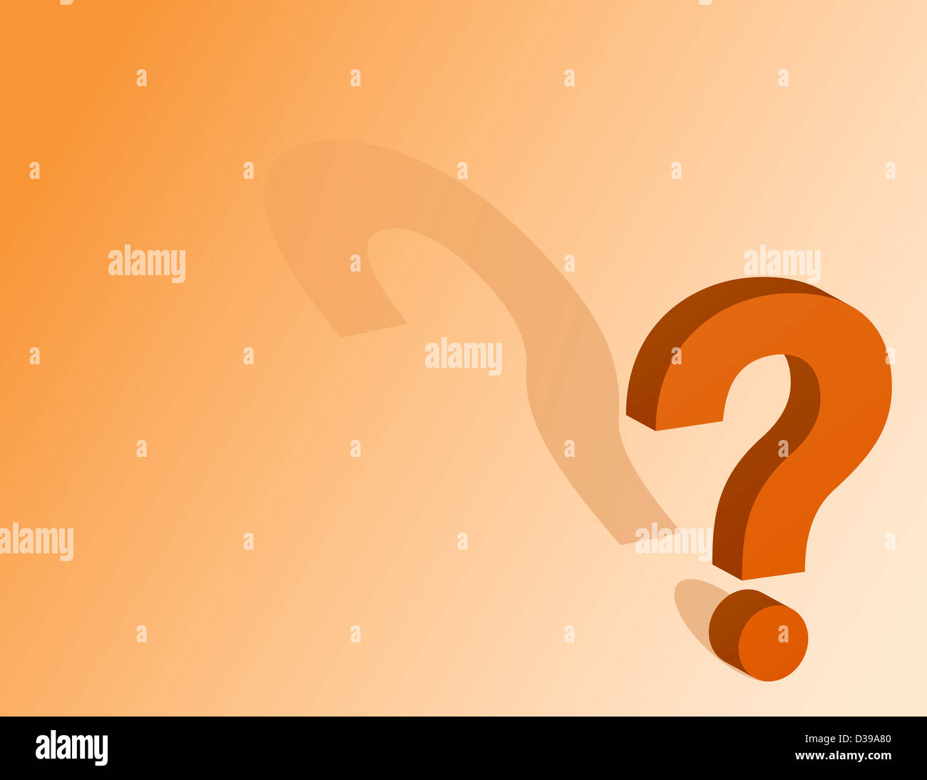 Question Mark with Shadow on an Orange Background Stock Photo - Alamy