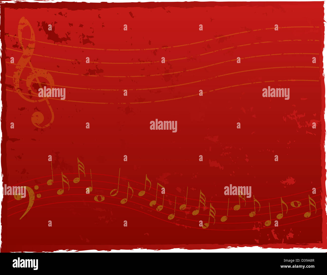 Red Background with Music Elements Stock Photo - Alamy