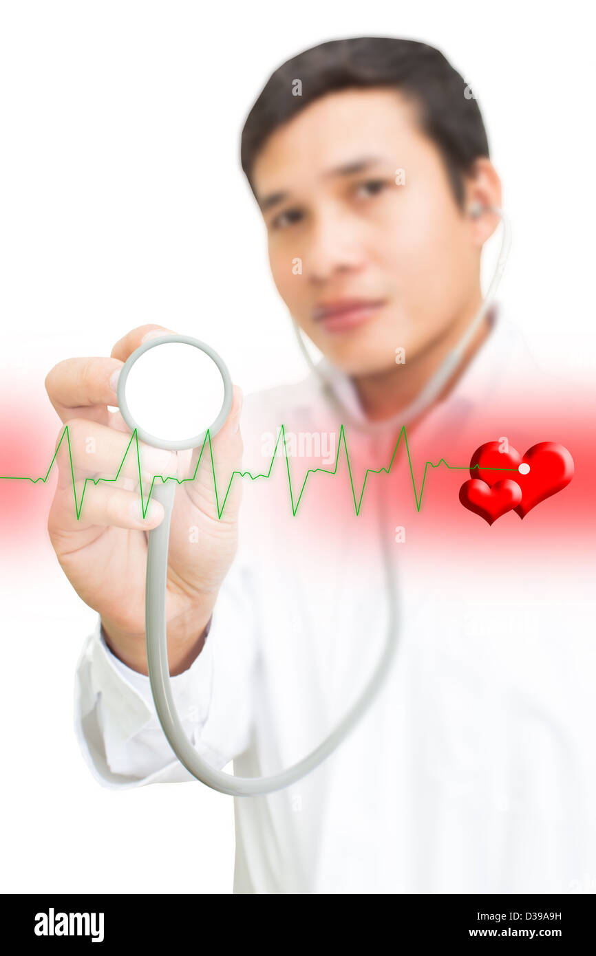 Drawing heart medical doctor stethoscope hi-res stock photography and ...