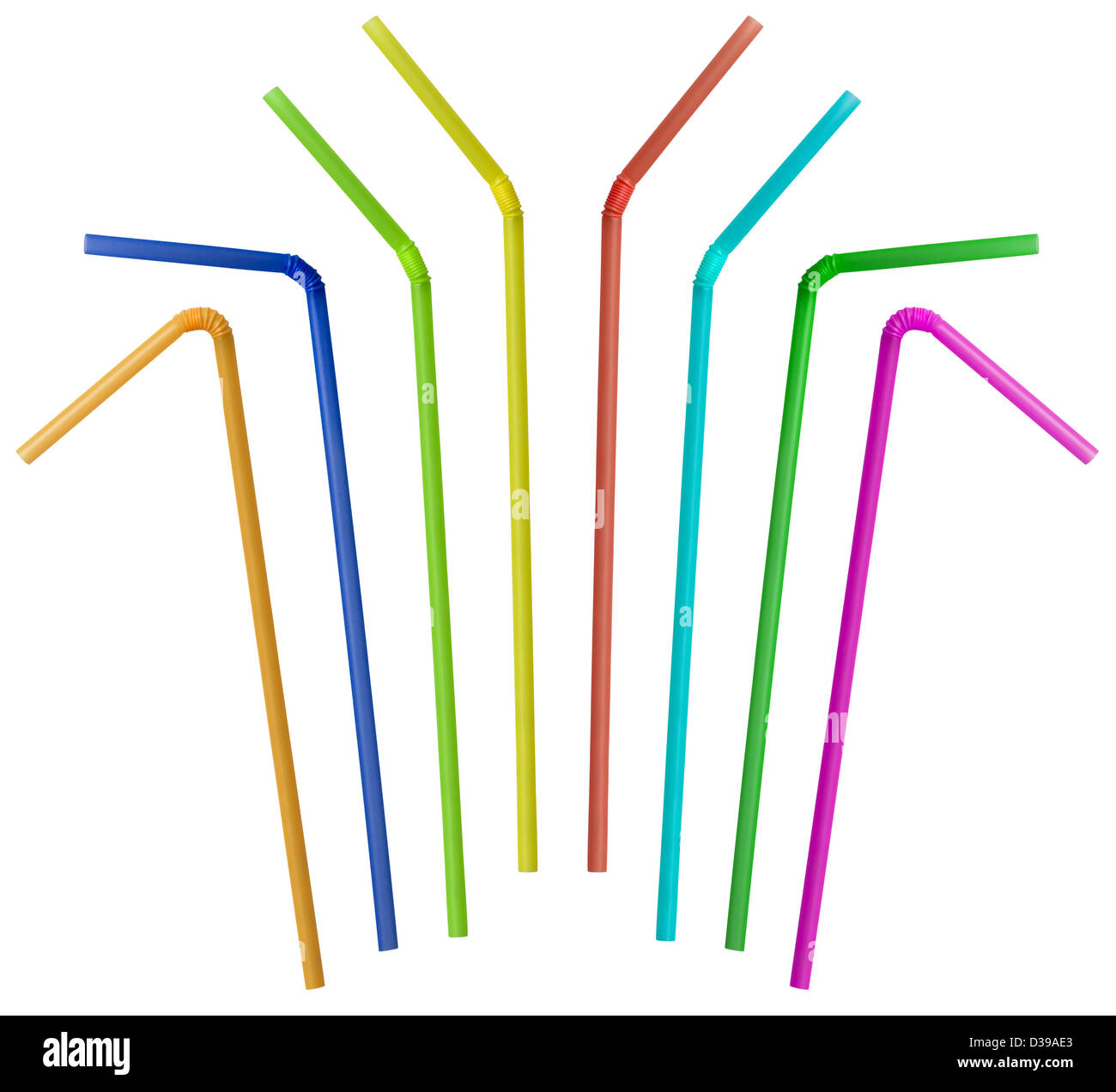 colorful straw collection isolated on white Stock Photo - Alamy