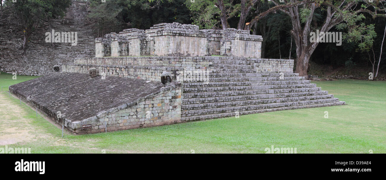Stonework at the ruins of the Mayan City of Copan in modern day ...
