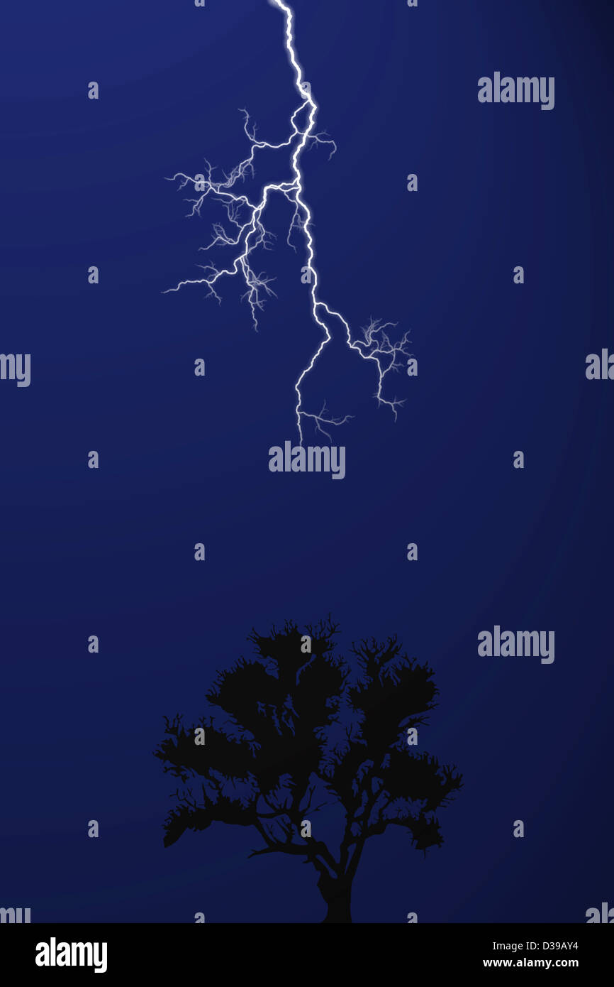 Conceptual illustration of lightning on a plane background Stock Photo ...