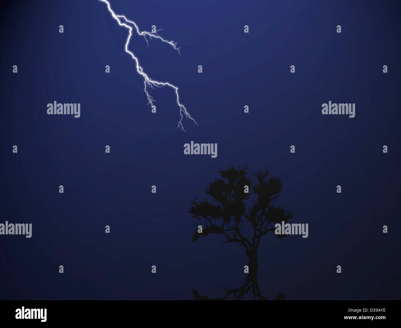 Conceptual illustration of lightning on a plane background Stock Photo ...