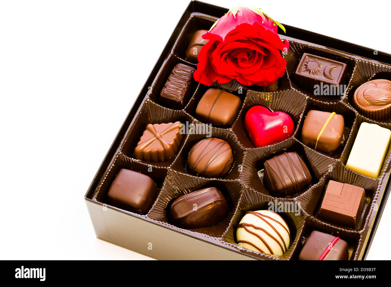 Assorted gourmet chocolate in a box Stock Photo - Alamy