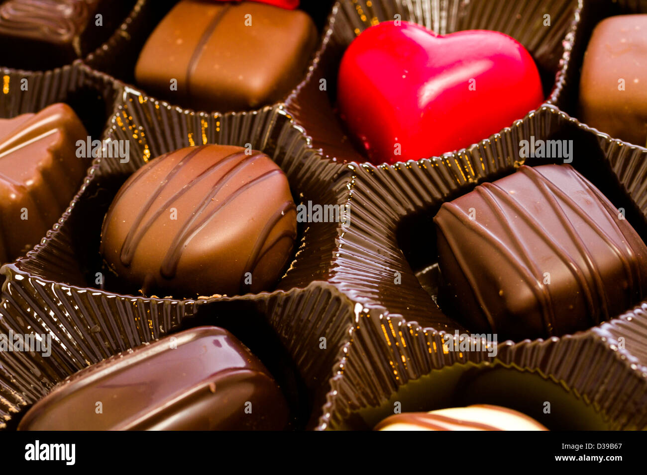 Assorted gourmet chocolate in a box Stock Photo - Alamy