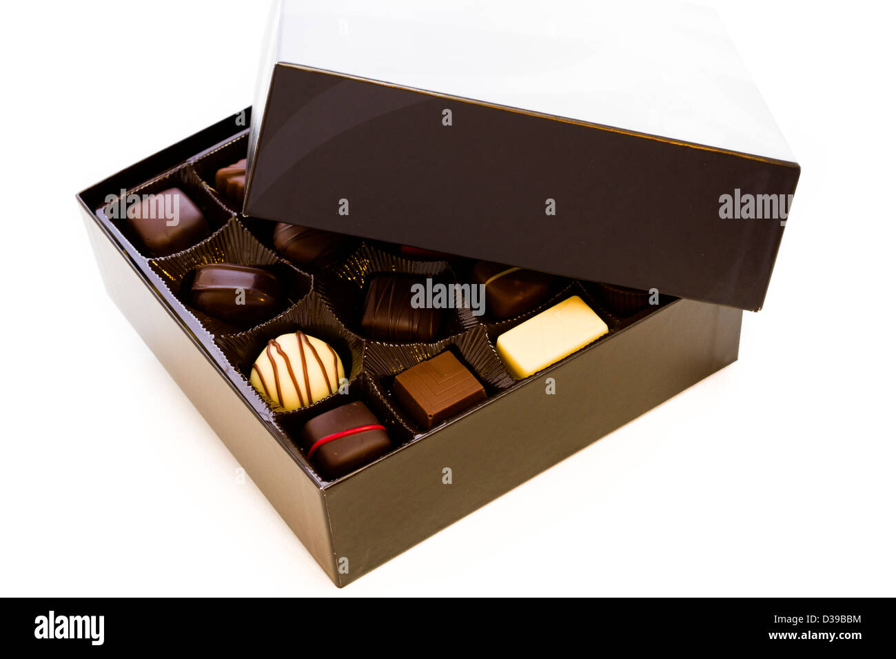 Assorted gourmet chocolate in a box Stock Photo - Alamy