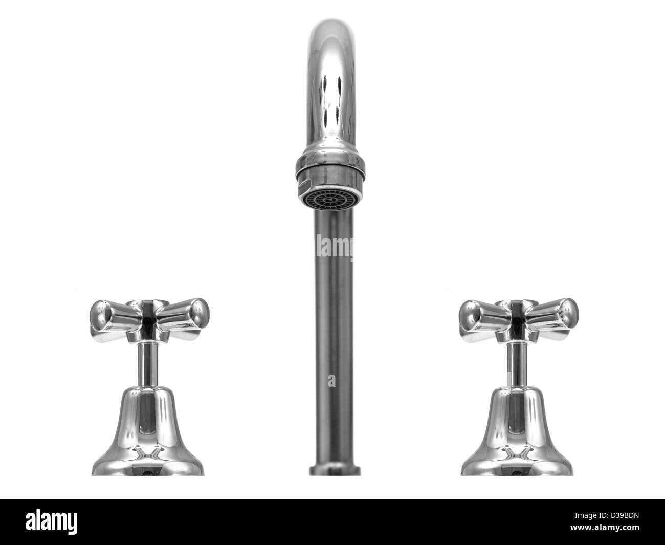 Water faucets isolated against a white background Stock Photo - Alamy
