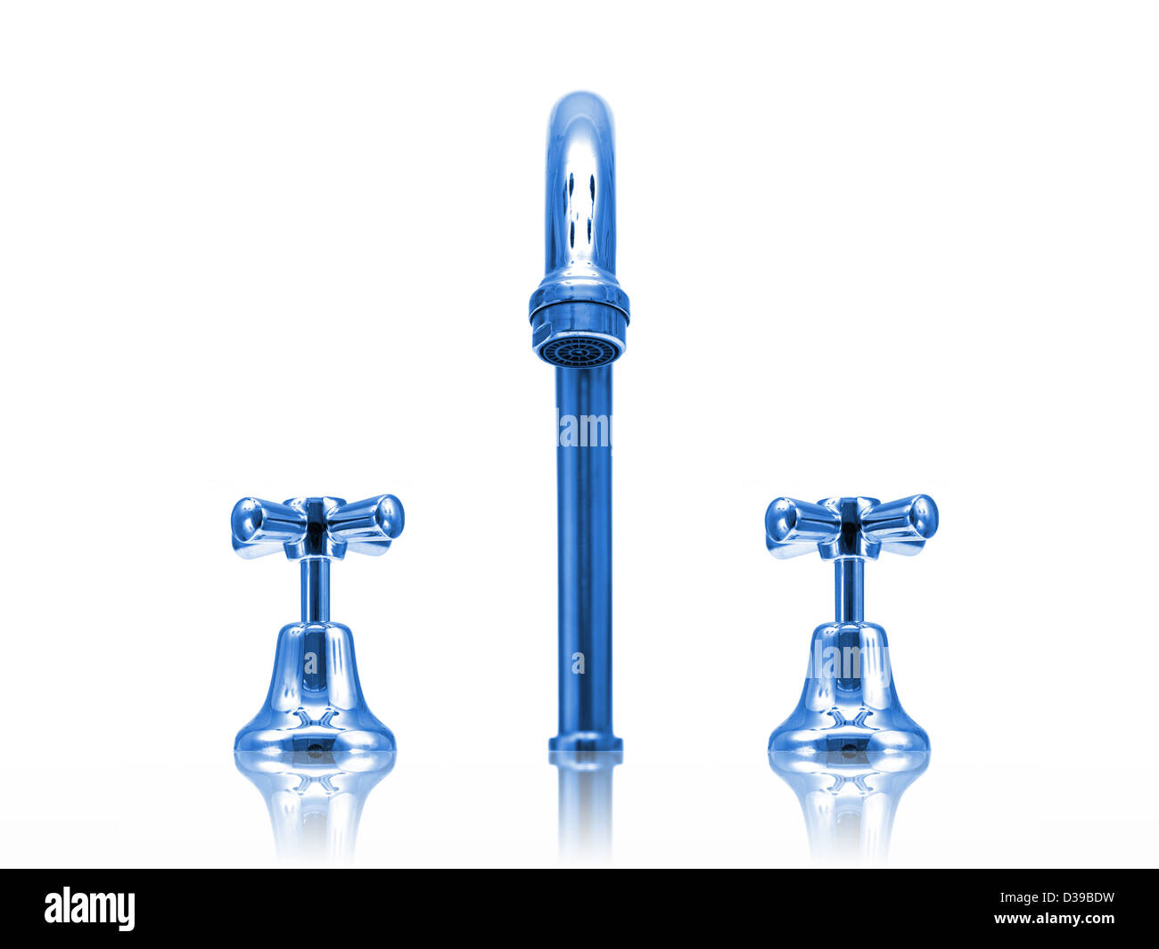 Water faucets isolated against a white background Stock Photo - Alamy