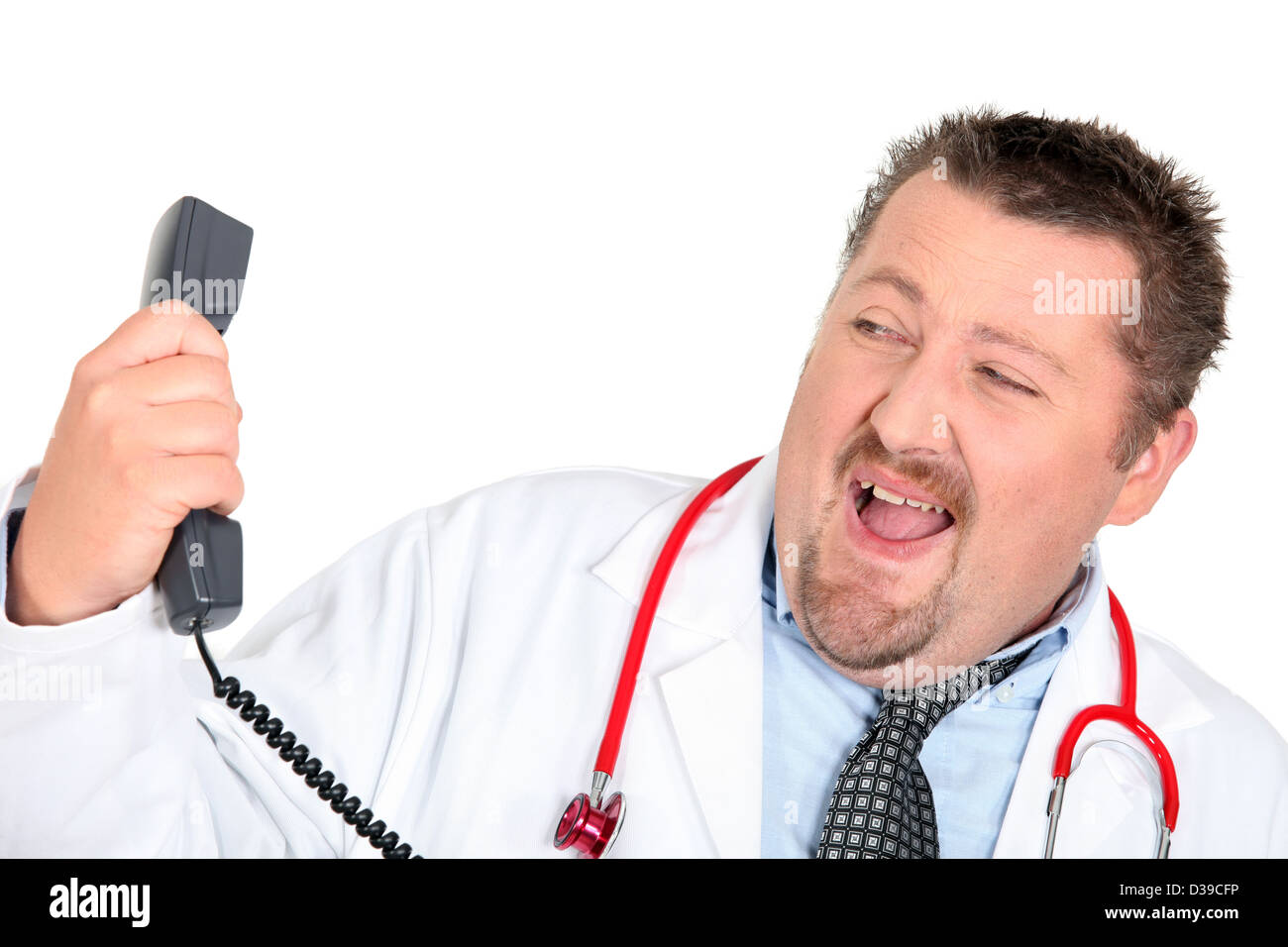 Doctor with a phone Stock Photo - Alamy