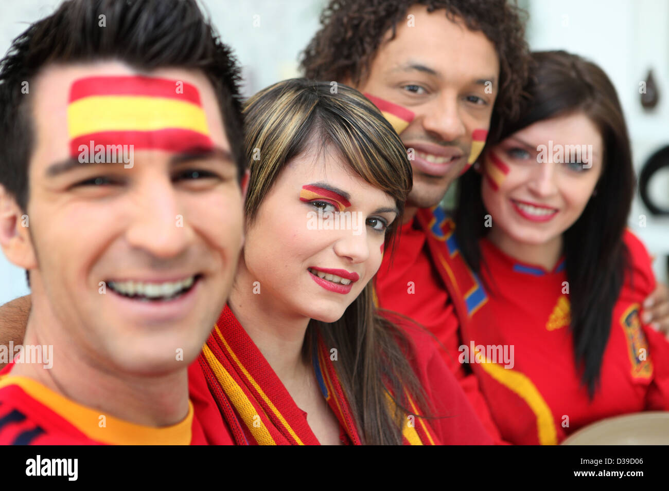 Spanish soccer supporters Stock Photo - Alamy
